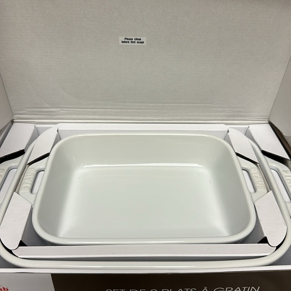 Staub | Kitchen | Staub White 2piece Rectangular Baker Set | Poshmark